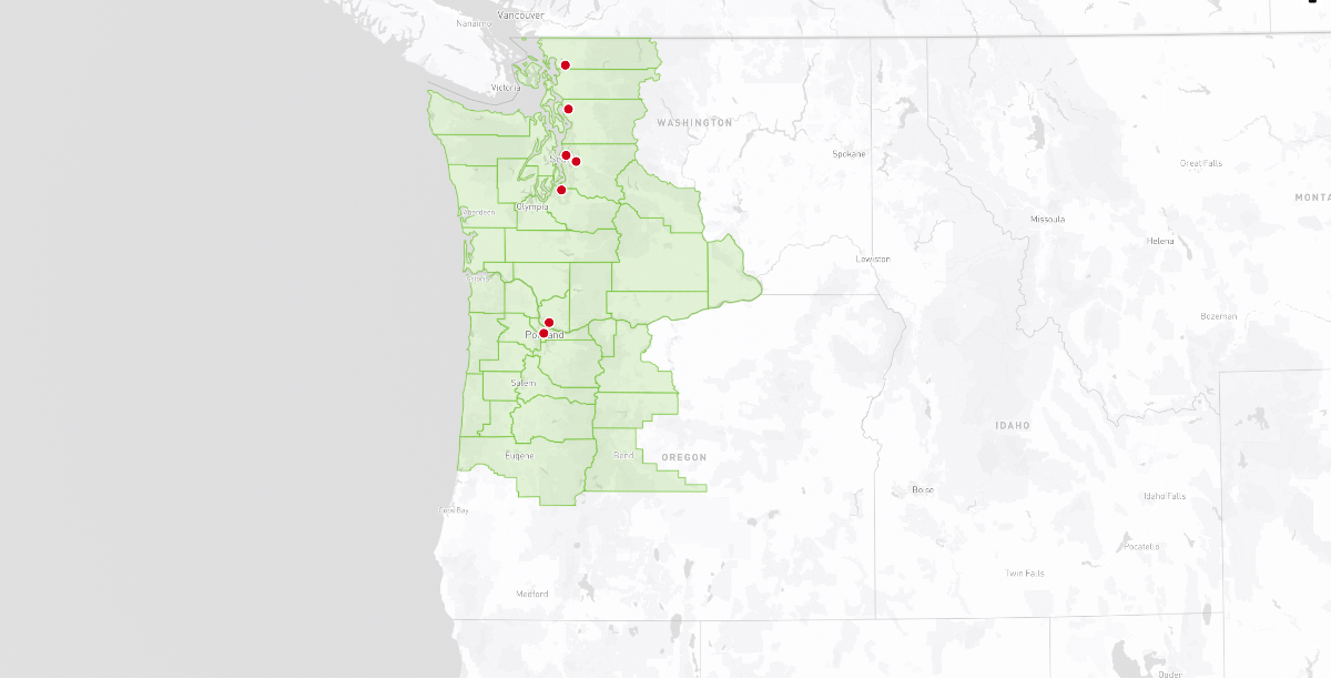 PNW Service Map - Carta Maps